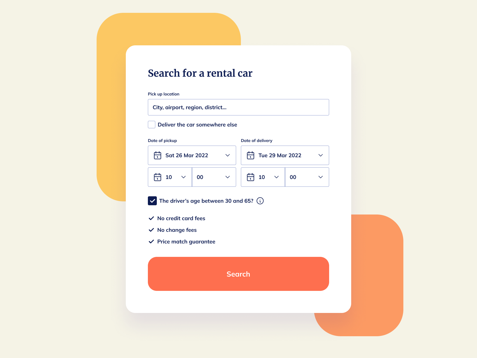 UI Design - Rent A Car